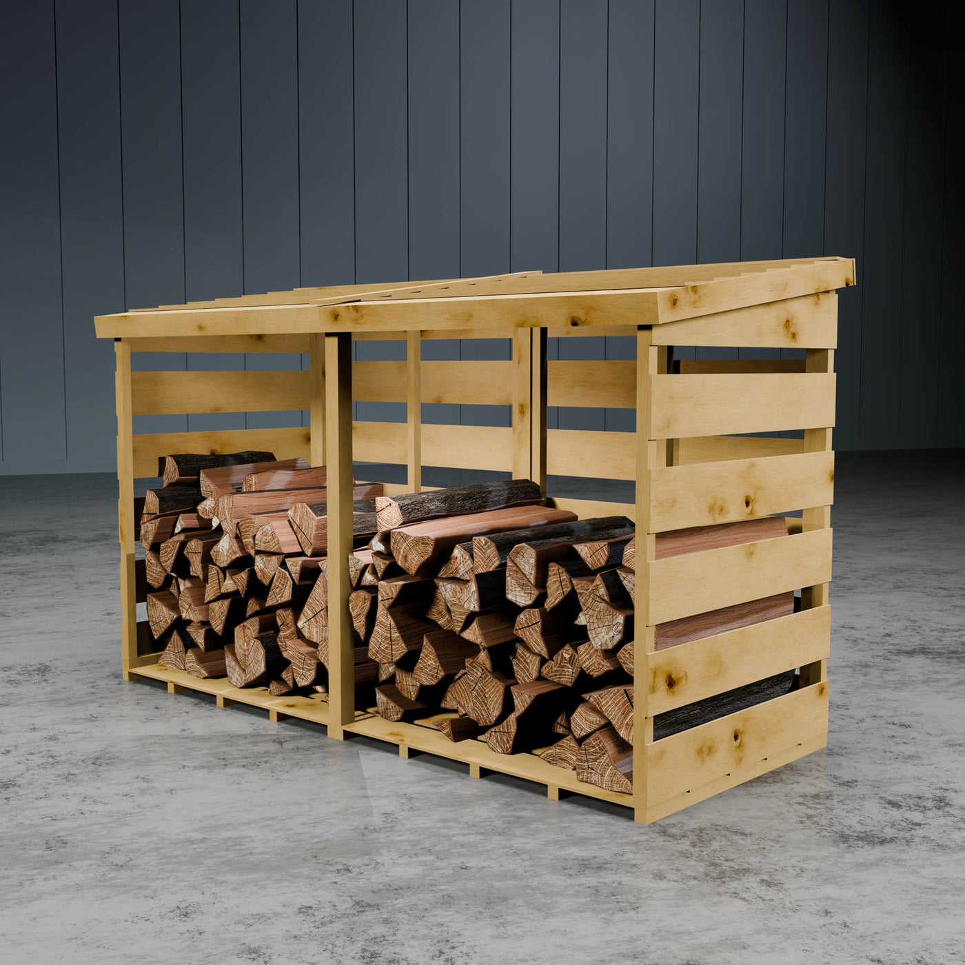 Pressure Treated Double Log Store – Waltons