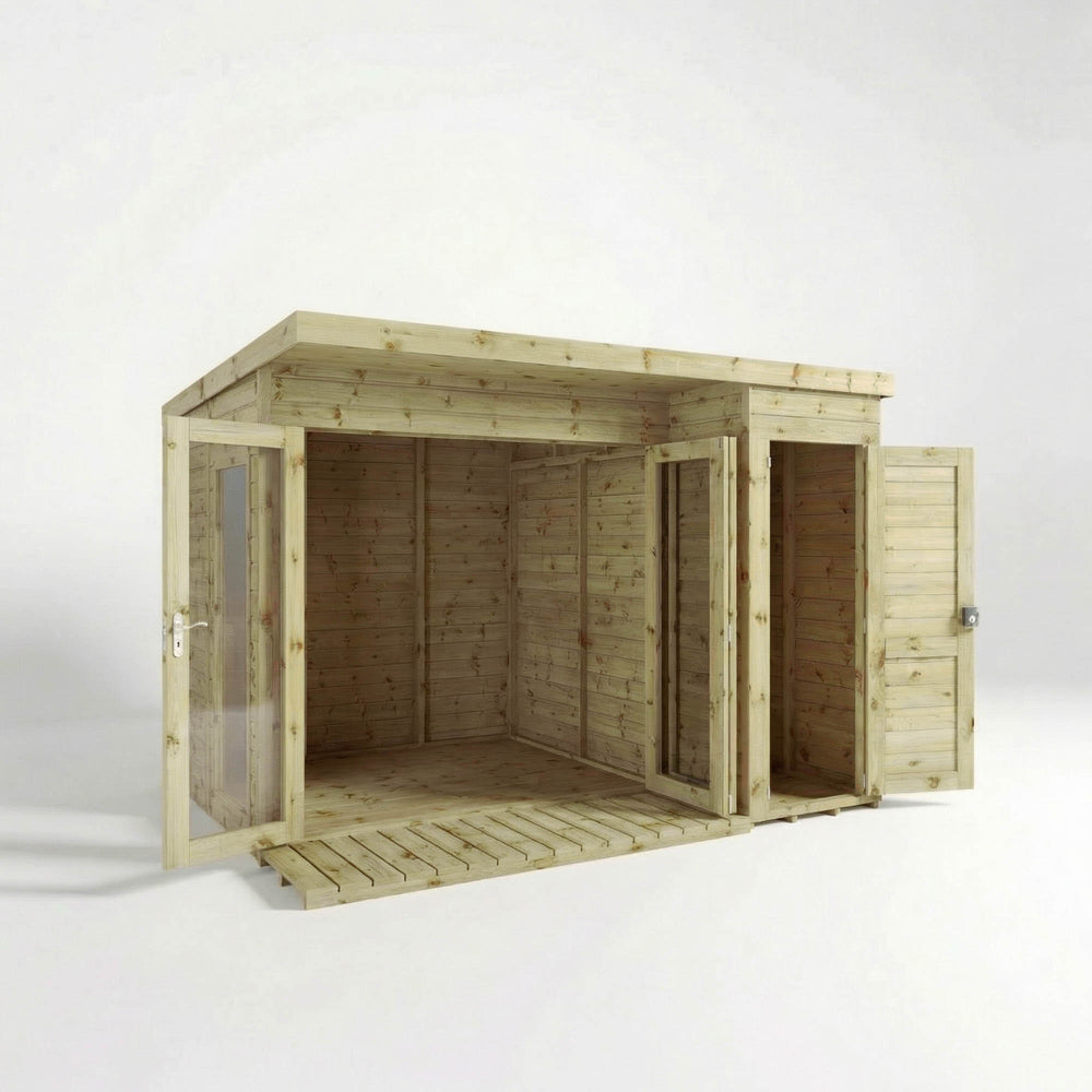 Contemporary Summerhouse with Side Shed – Waltons