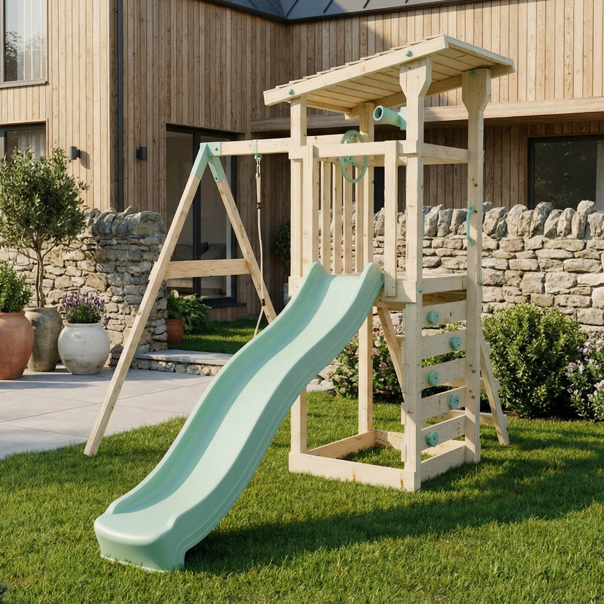 Climbing Frame With Single Baby Swing - Willow Way II – Waltons
