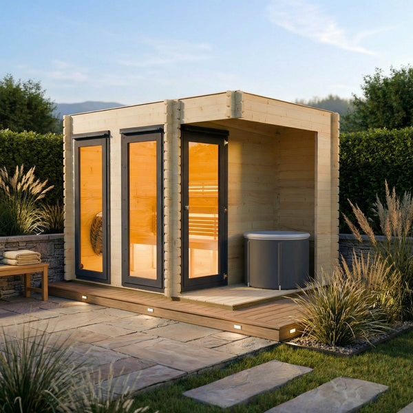 Novi Outdoor Sauna With Small Veranda – Waltons