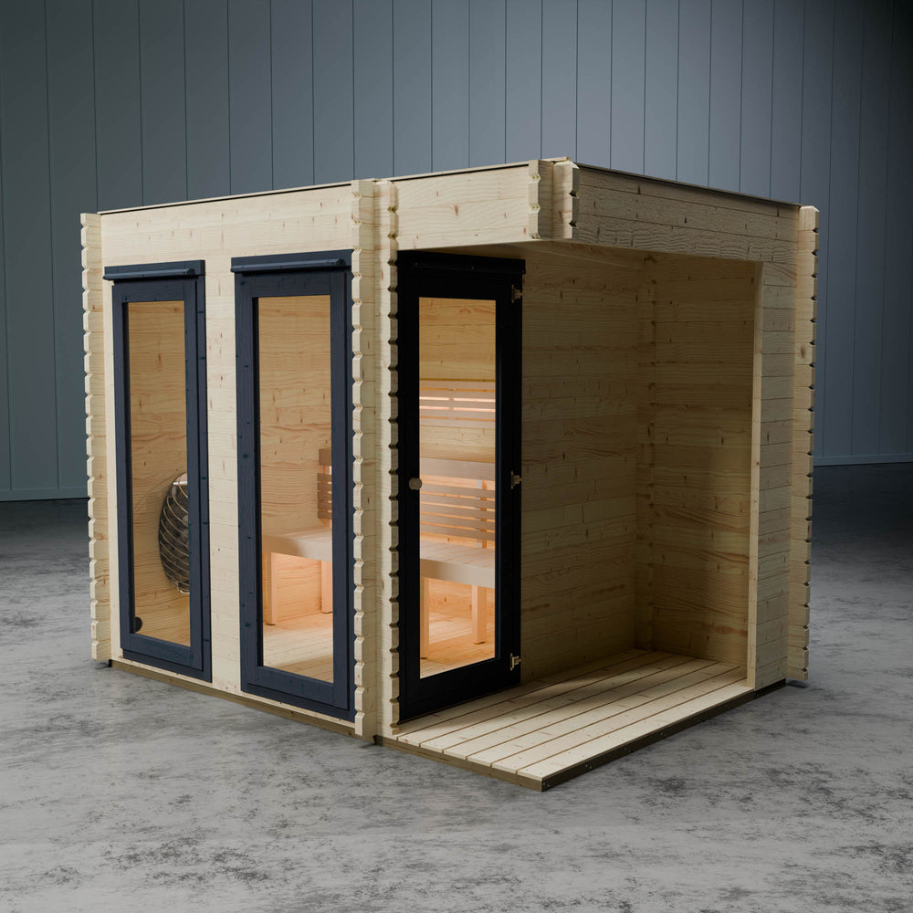 Novi Outdoor Sauna With Small Veranda – Waltons
